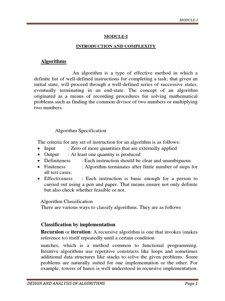 Algorithms An Algorithm Is A Type of Effective Method in Which A | PDF | Algorithms | Subroutine