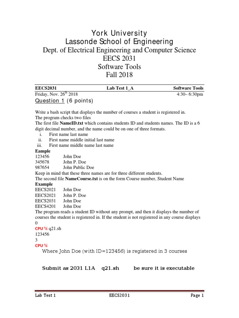 Lassonde School of Engineering Dept. of Electrical Engineering and ...