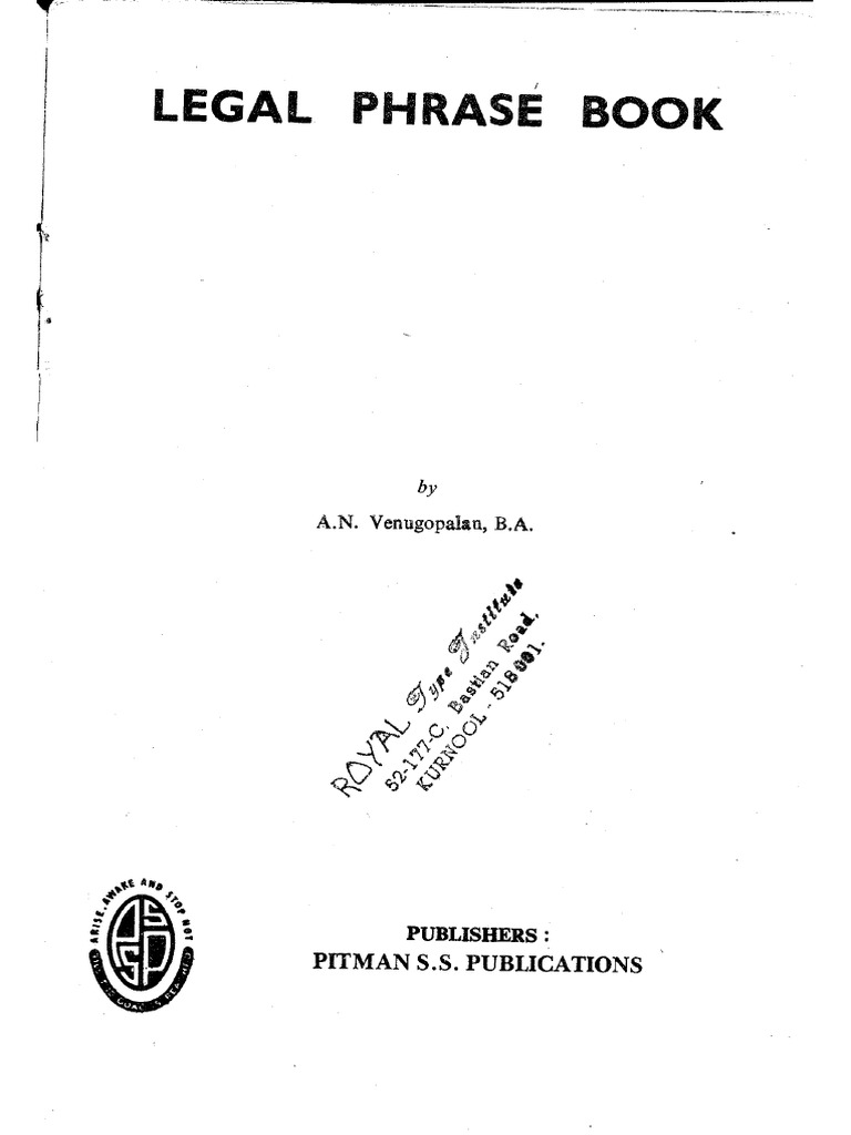 Legal Phrase Book Shorthand (English) | PDF