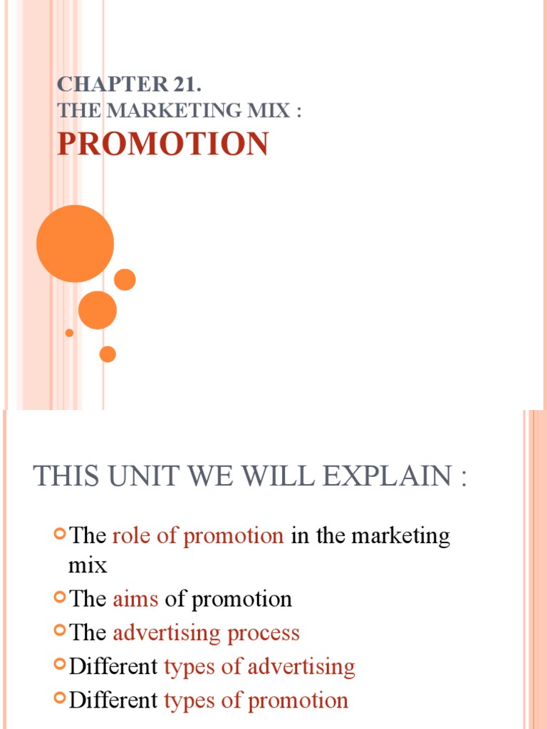 Chapter 13 - Marketing Mix - Promotion Business Studies Igcse | PDF ...
