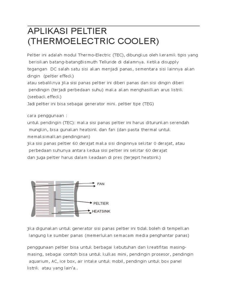 Aplikasi Peltier | PDF