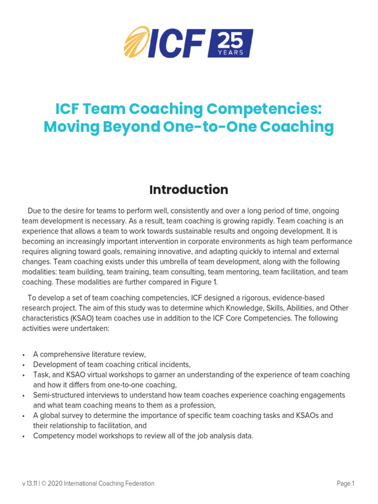 Team Coaching Competencies 10.4.21 | PDF | Competence (Human Resources ...