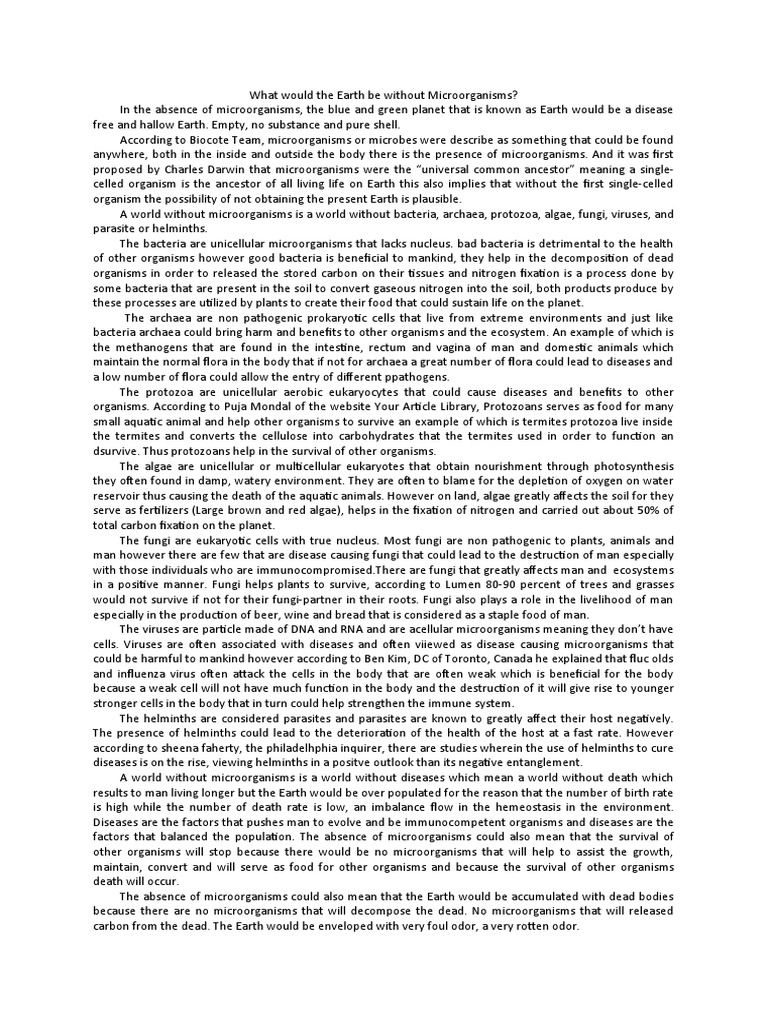 Earth's Life Without Microorganisms | PDF | Microorganism | Archaea