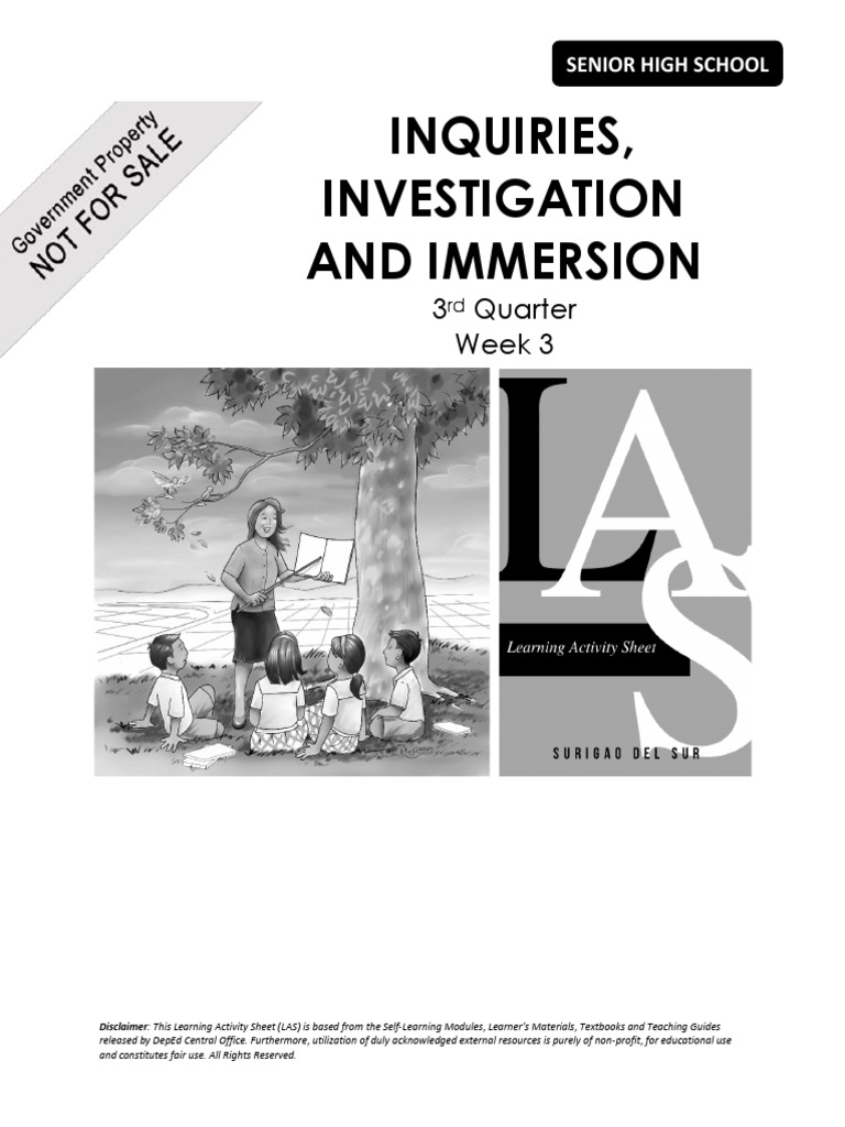 Inquiries Investigations and Immersion - q3 - Week3 | PDF ...