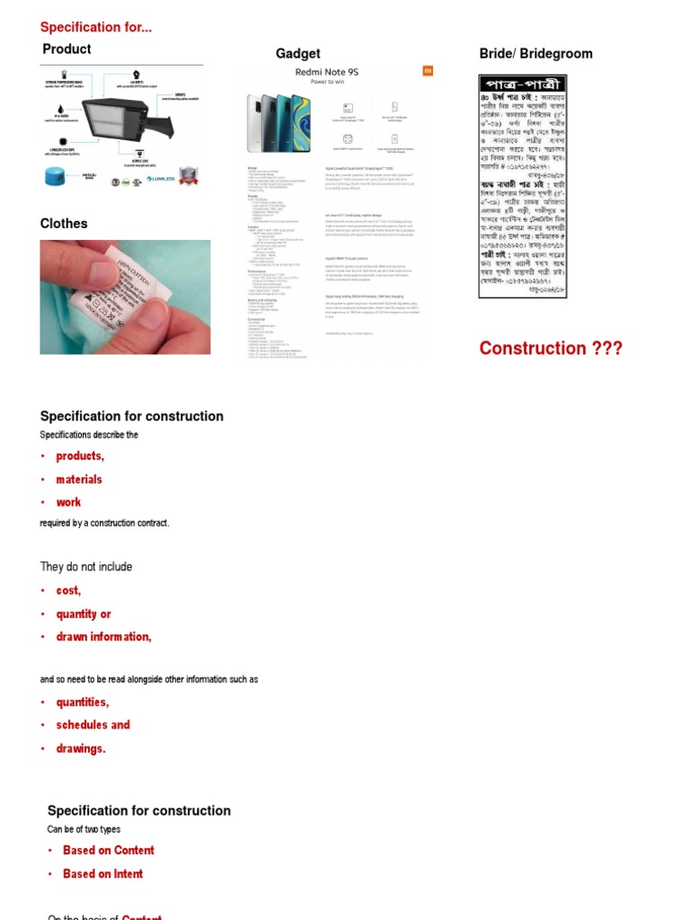 Construction Specification Types | PDF | Specification (Technical ...