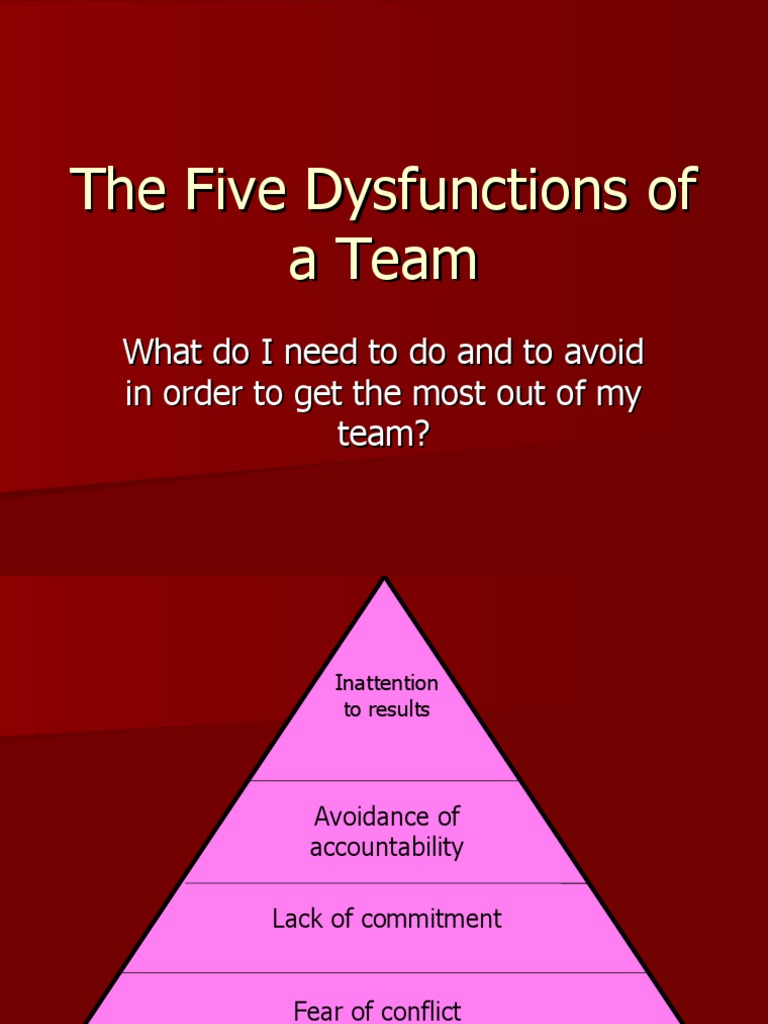 5 Dysfunctions of A Team | PDF | Accountability | Consensus Decision Making