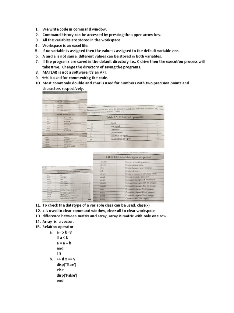 Matlab Notes | Download Free PDF | Matlab | Matrix (Mathematics)