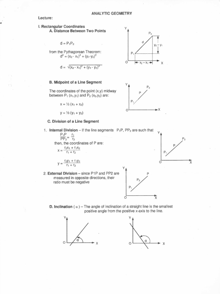 Analytic Geometry Pdf Ellipse Perpendicular