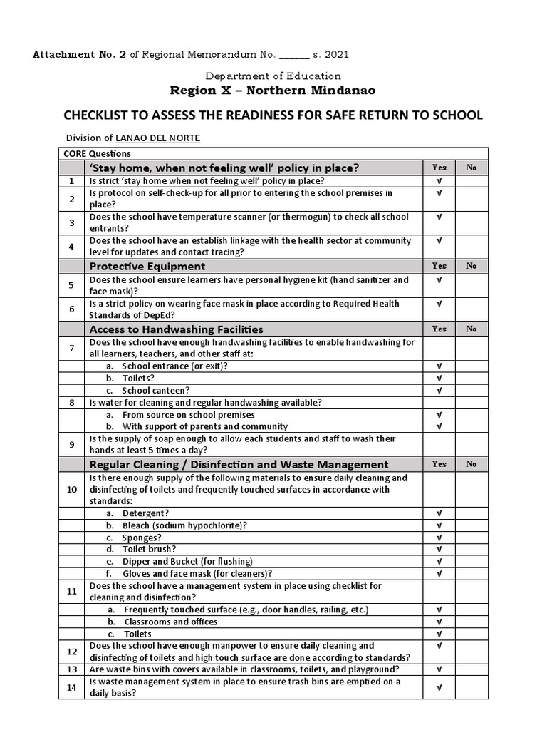Assessing School Readiness for Safe Return to In-Person Learning: A ...