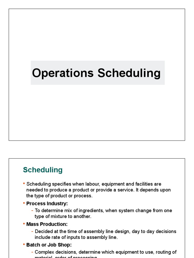 14 - Operations Scheduling | PDF | Scheduling (Computing) | Computer Engineering