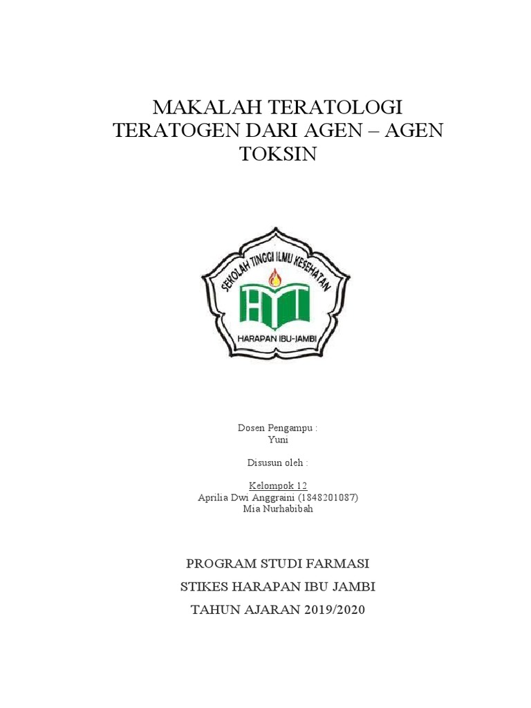 Teratogen dan Agen Toksin dalam Kehamilan | PDF | Kesehatan Holistik ...
