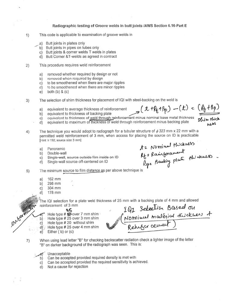 Asnt Level III RT Questions and Answers | PDF