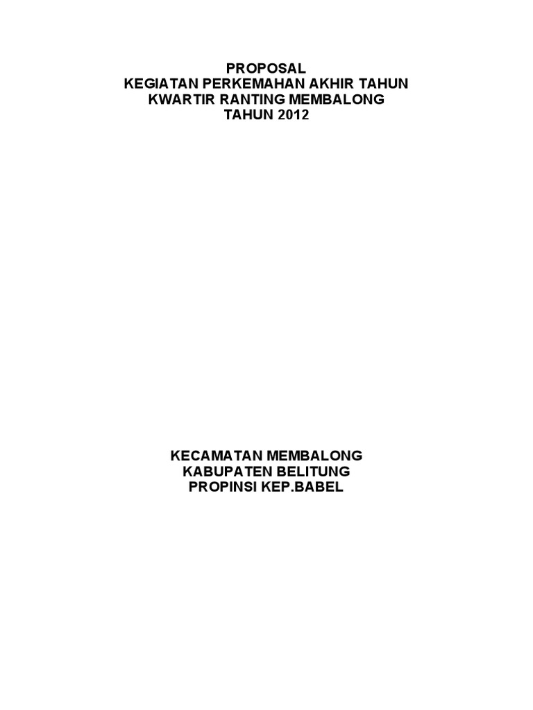 51.contoh Proposal Kegiatan Pramuka Terbaru | PDF