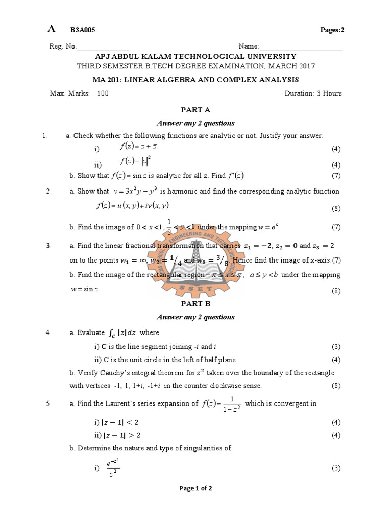 Linear Algebra and Complex Analysis | PDF | Eigenvalues And ...