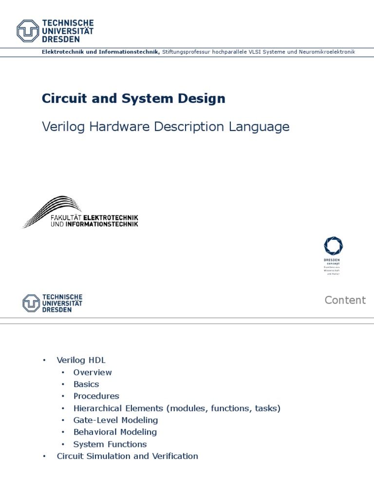 Circuit and System Design: Verilog Hardware Description Language | PDF ...