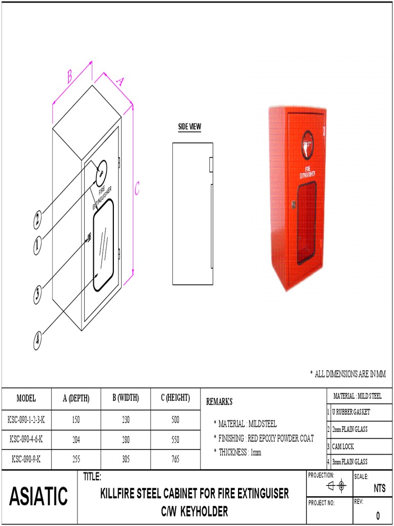 Killfire Cabinet For Fire Extinguisher With Keyholder | PDF