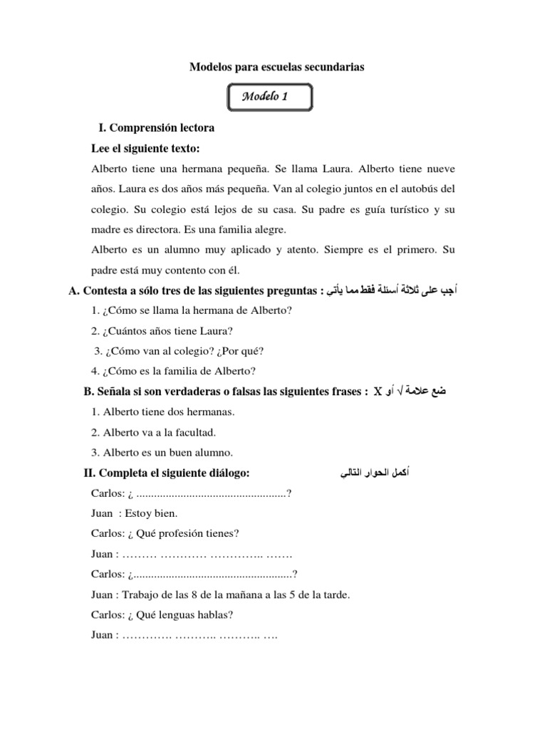 Modelos de Comprensión Lectora para Secundaria | PDF | Egipto | El Cairo