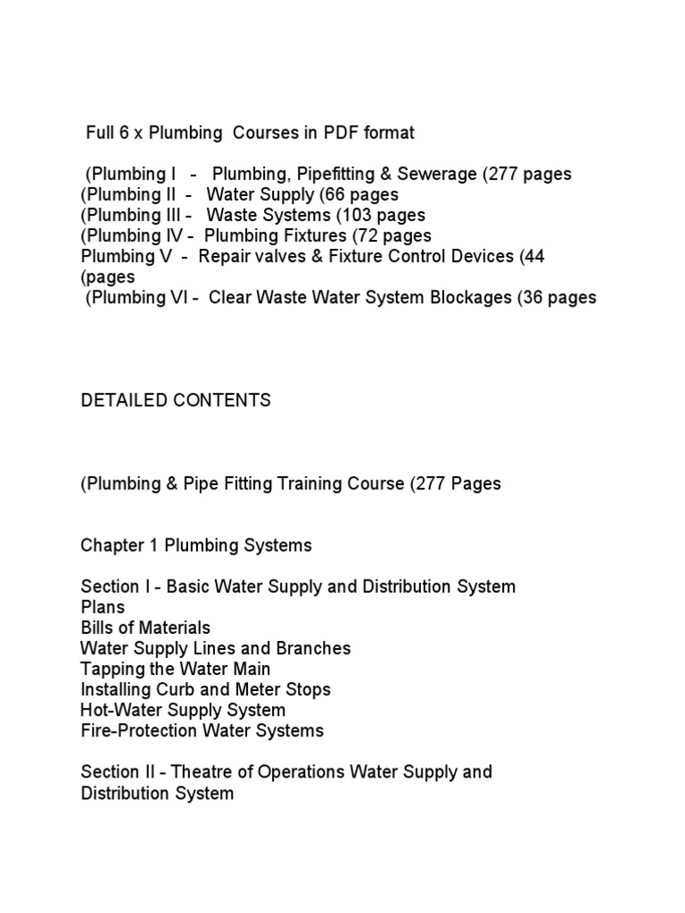 Plumbing Training Manual | PDF | Plumbing | Sanitary Sewer
