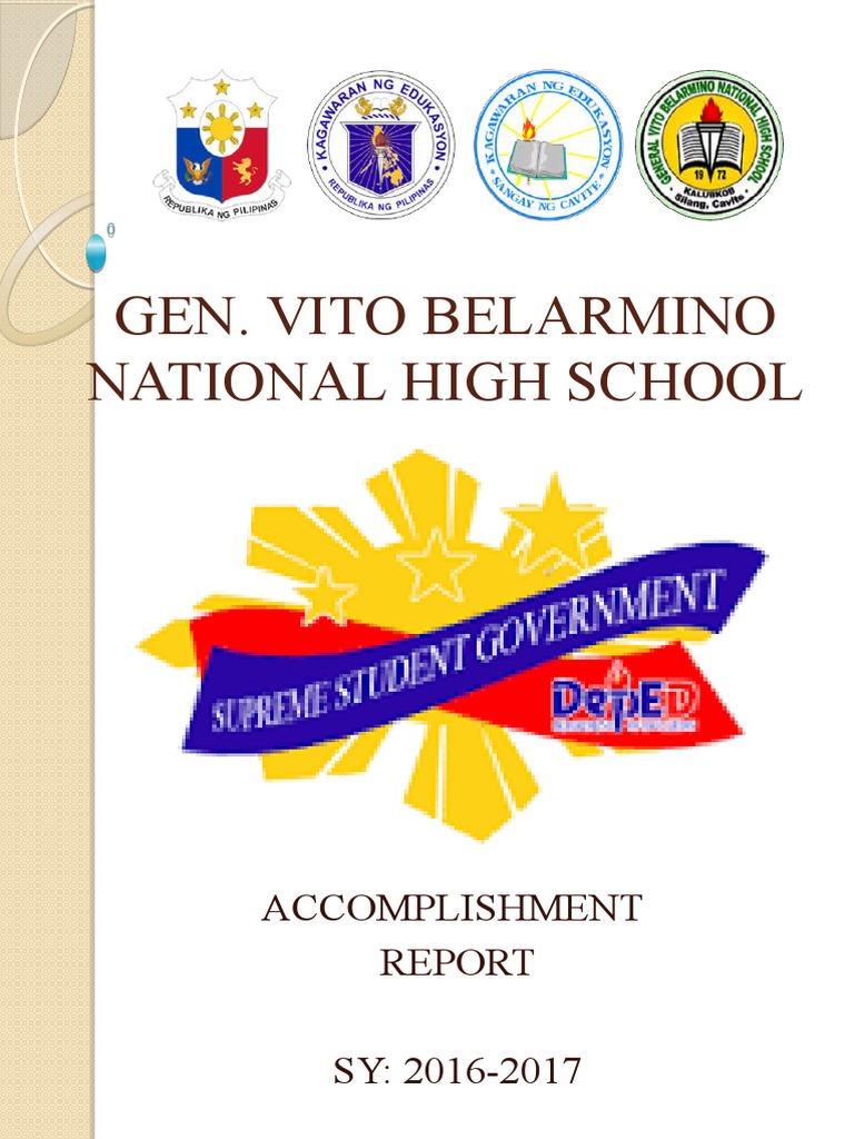 Gen. Vito Belarmino National High School: Accomplishment SY: 2016-2017 ...