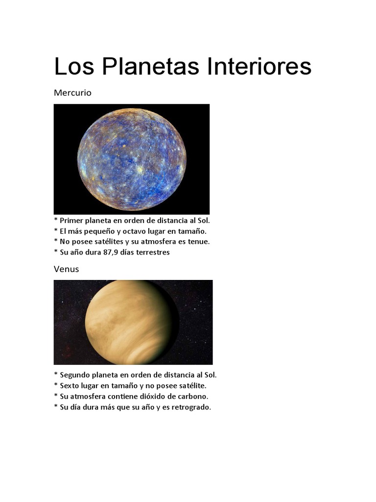 Planetas Interiores y Exteriores | PDF