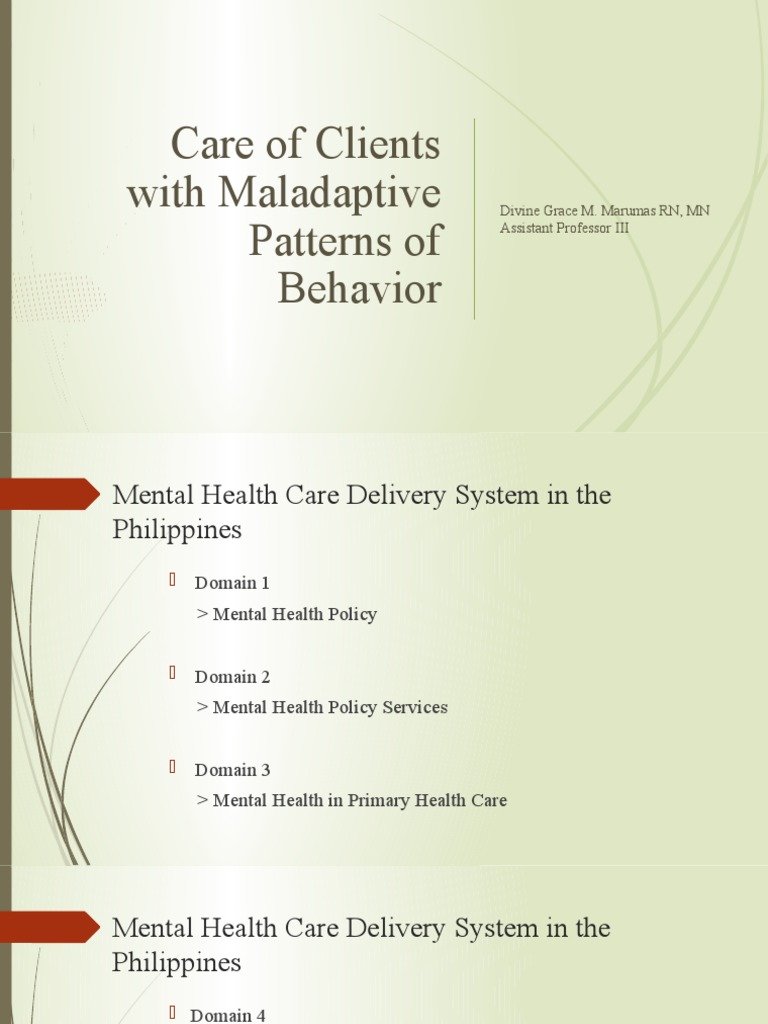 Care of Clients With Maladaptive Patterns of Behavior | PDF