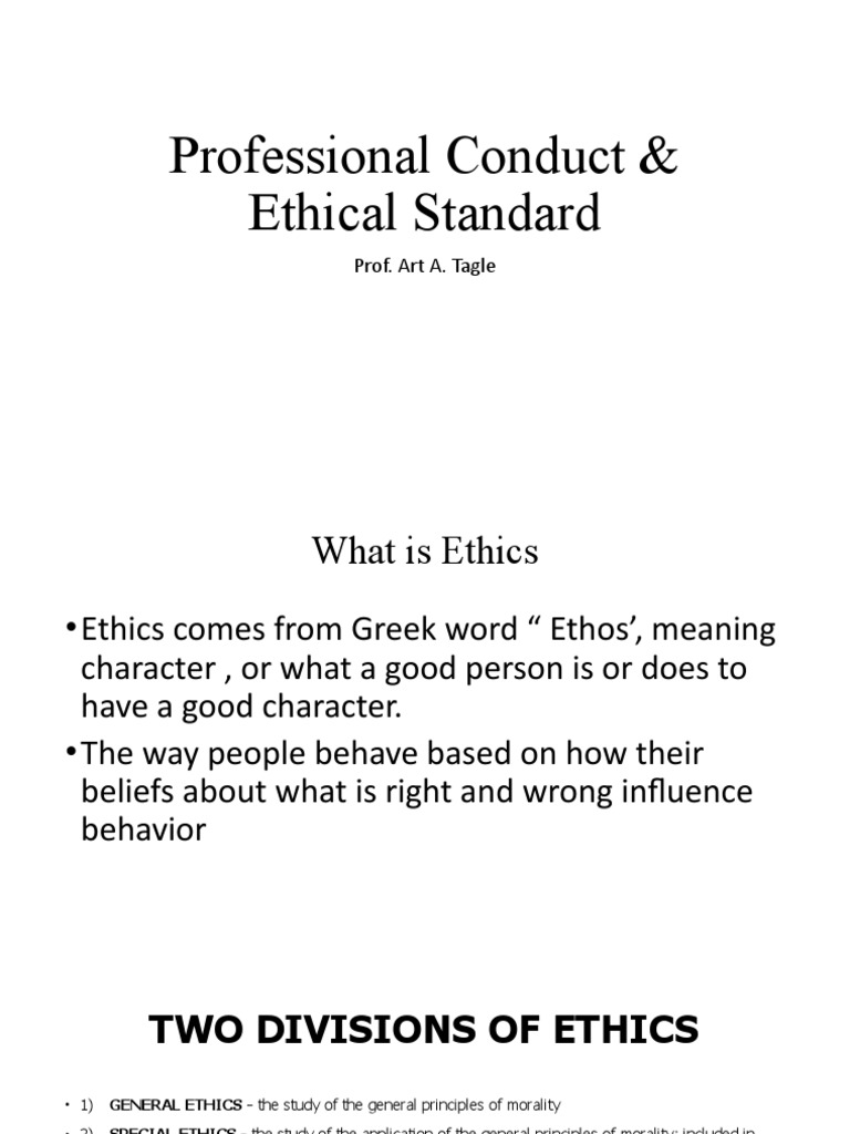 Professional Ethics and Morality: An Analysis of Core Concepts ...