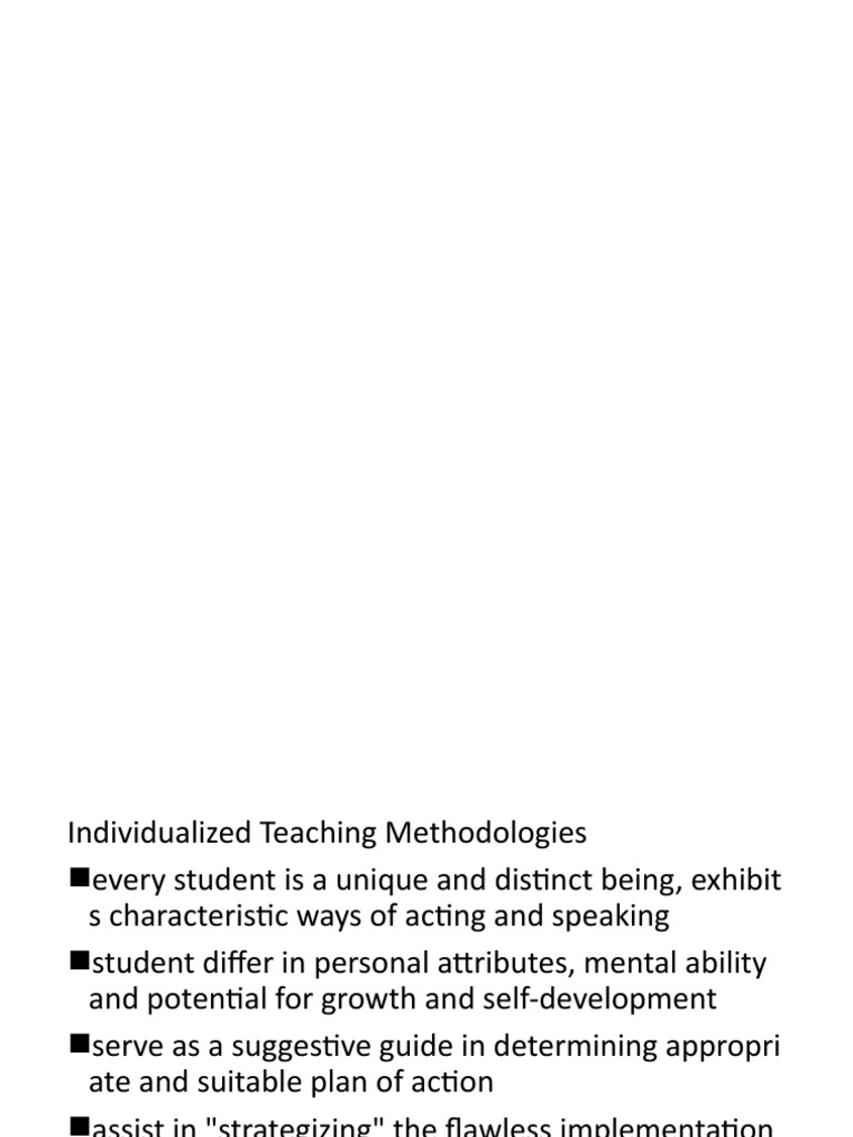 Individualized Teaching Methodology | PDF | Learning | Feeling