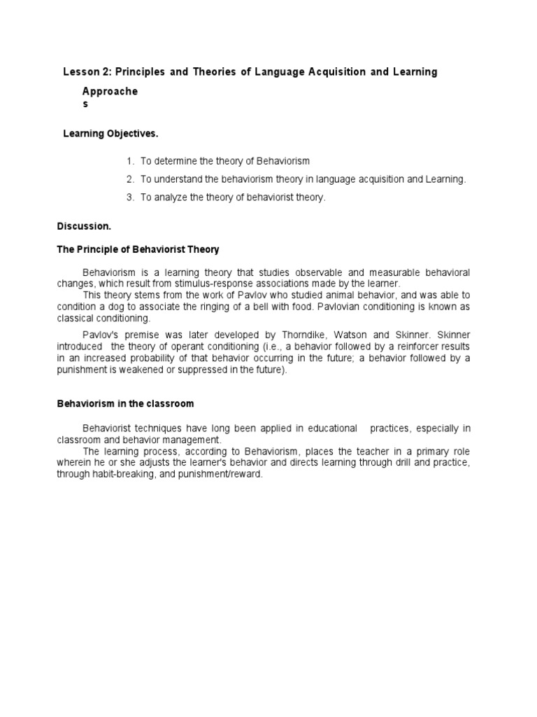 Module 2 Principles and Theories of Language Acquisition and Learning ...