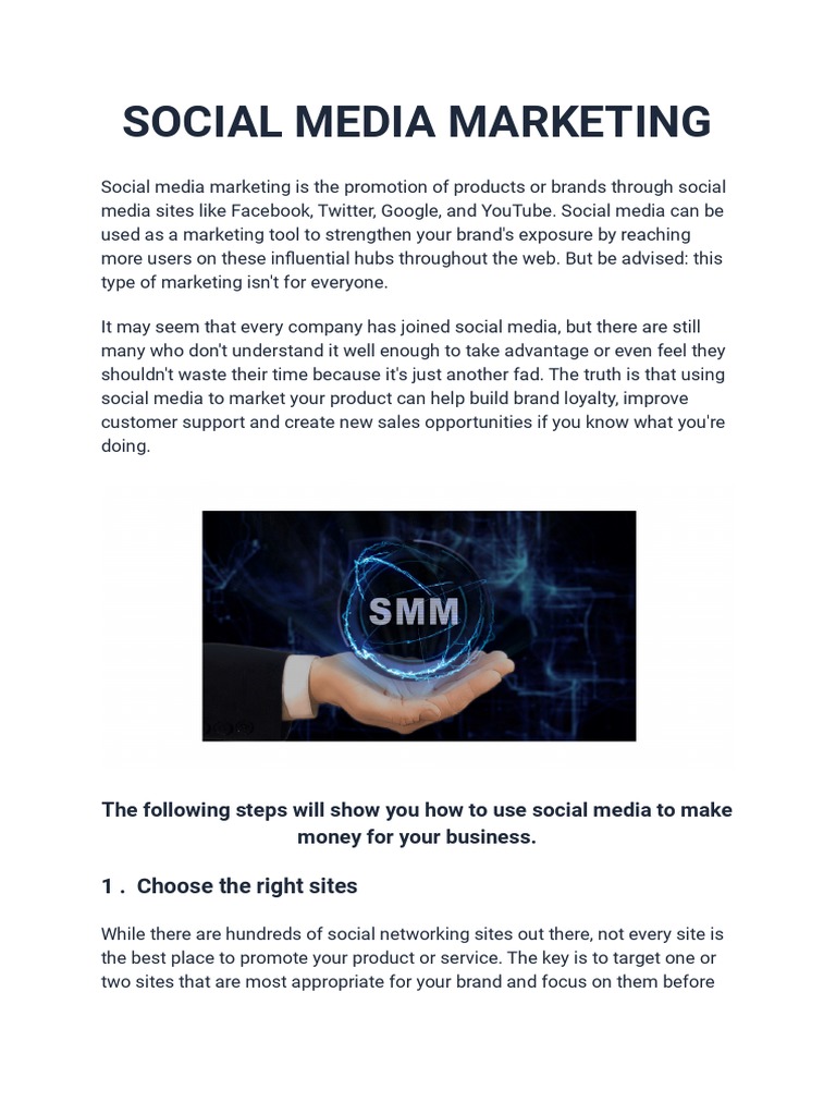 Social Media Marketing | PDF | Social Media | Popular Culture & Media Studies