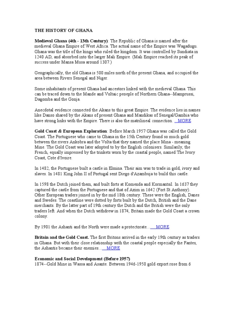 The History of Ghana | PDF | Ghana | Africa