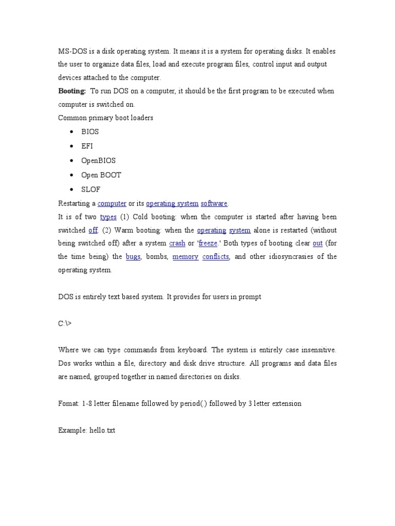 Ms Dos | PDF | Digital Technology | System Software