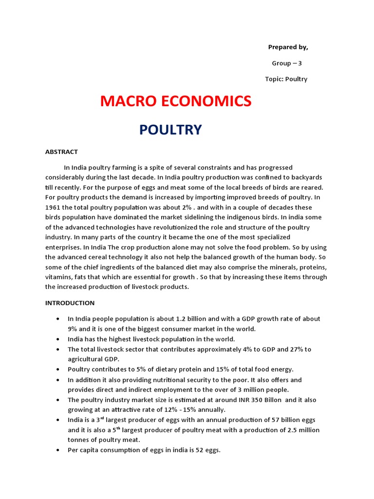 Marco Economics (Assignment-2) | PDF | Poultry | Poultry Farming