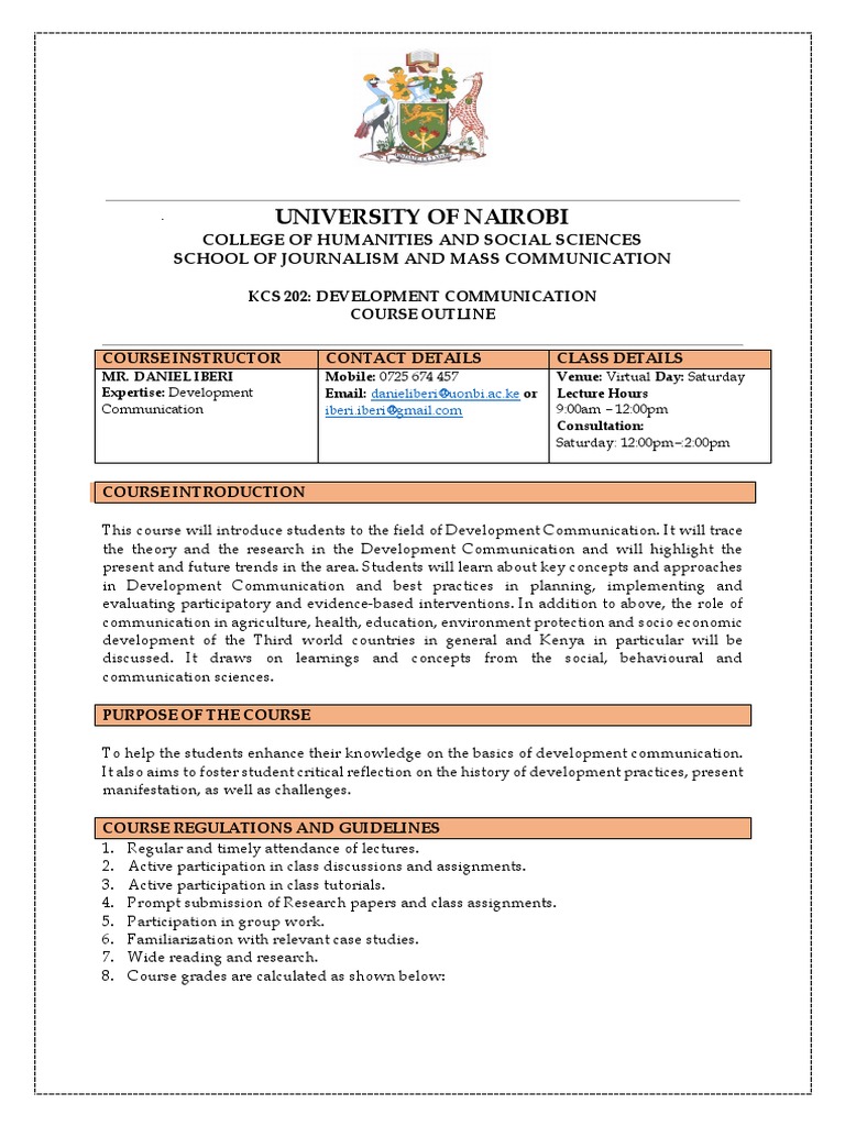 KCS 202 Development Communication Course Outline | PDF | Cognition ...