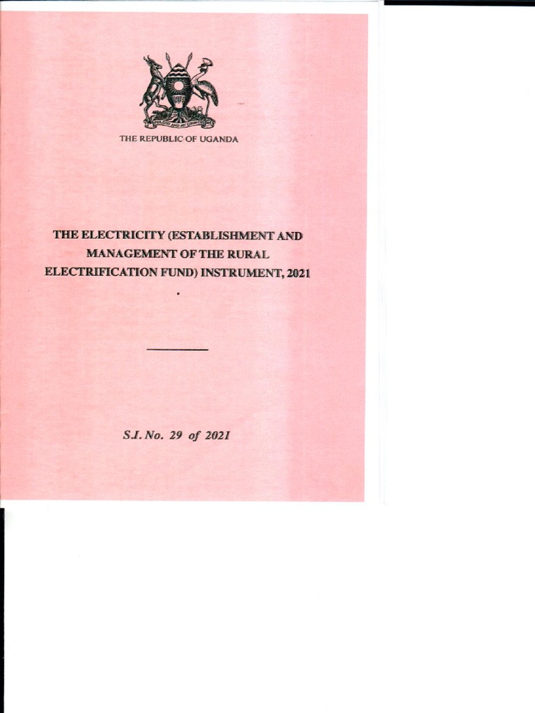 Statutory Instrument Electricity (Establishment and Management of Ref ...