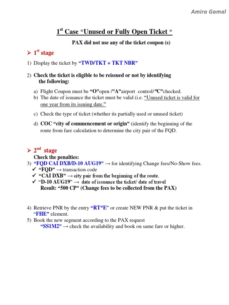 Quick Guide To Reissue Manually | PDF | Fare | Transport