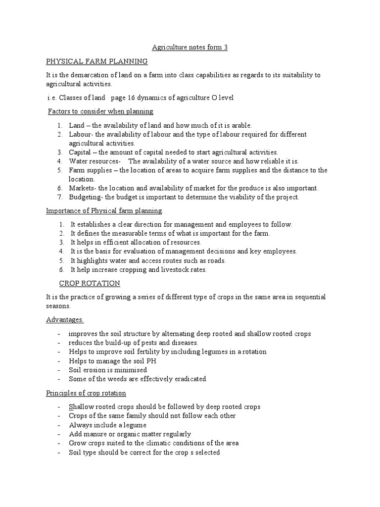 Agriculture Notes Form 3 pdf-1 | PDF | Ruminant | Soil