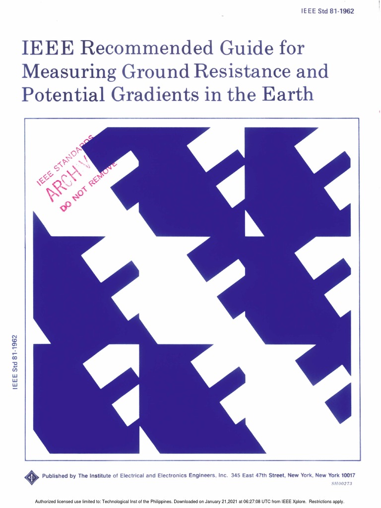 IEEE Recommended Guide For Measuring Ground Resistance and Potential ...