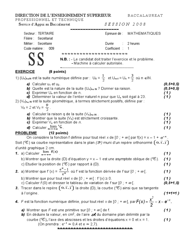SS - Maths Géné | PDF | Courbe | Fonction (Mathématiques)