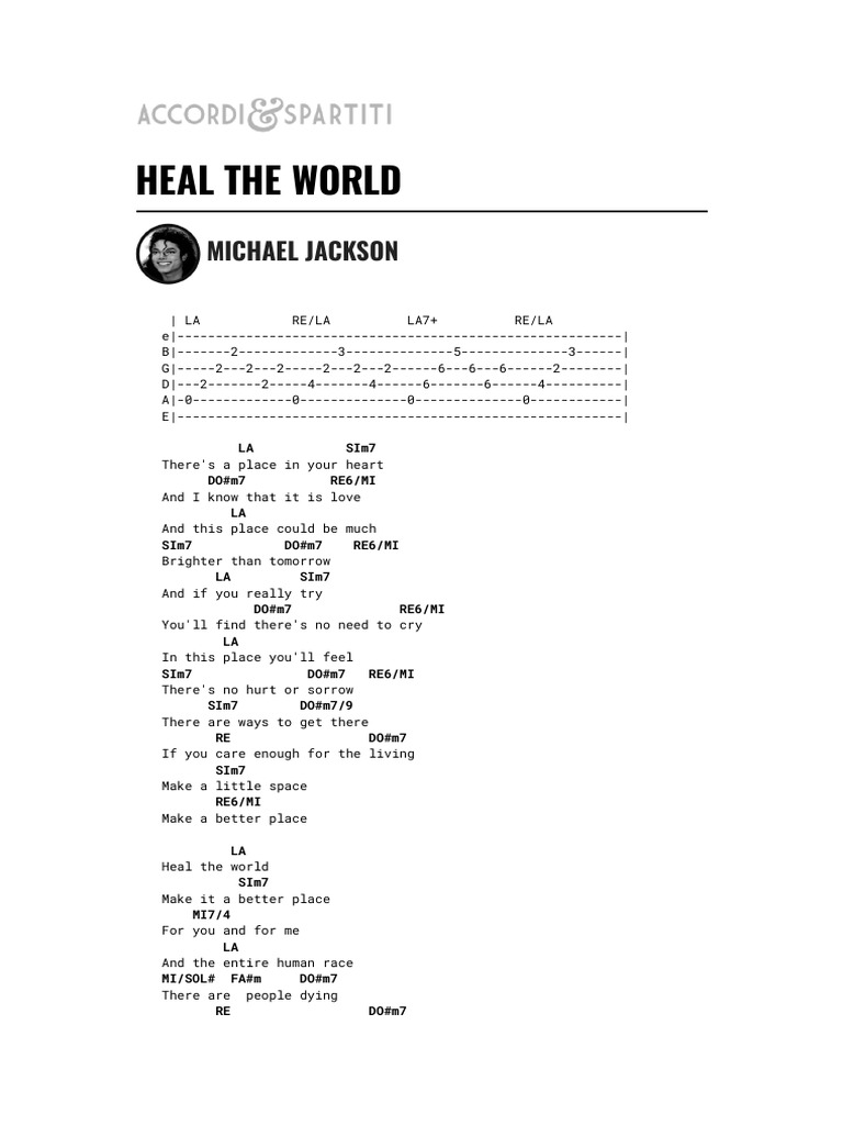 Heal The World Guitar Chords Strategies To Promote Health System