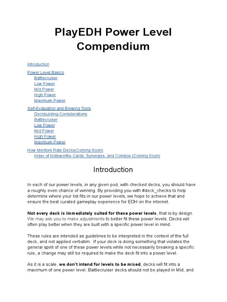 EDH Power Level Guide and Tiers | PDF | Battlecruiser