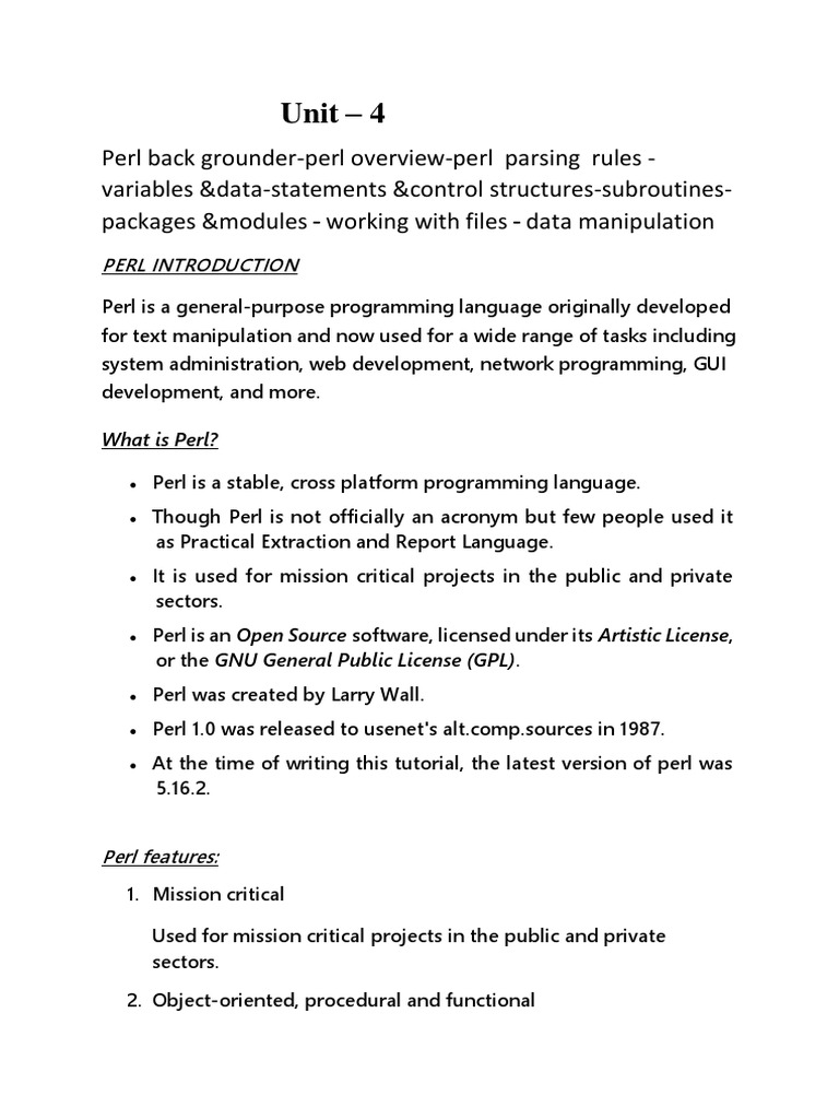 Osp Perl Document | PDF | Perl | Control Flow