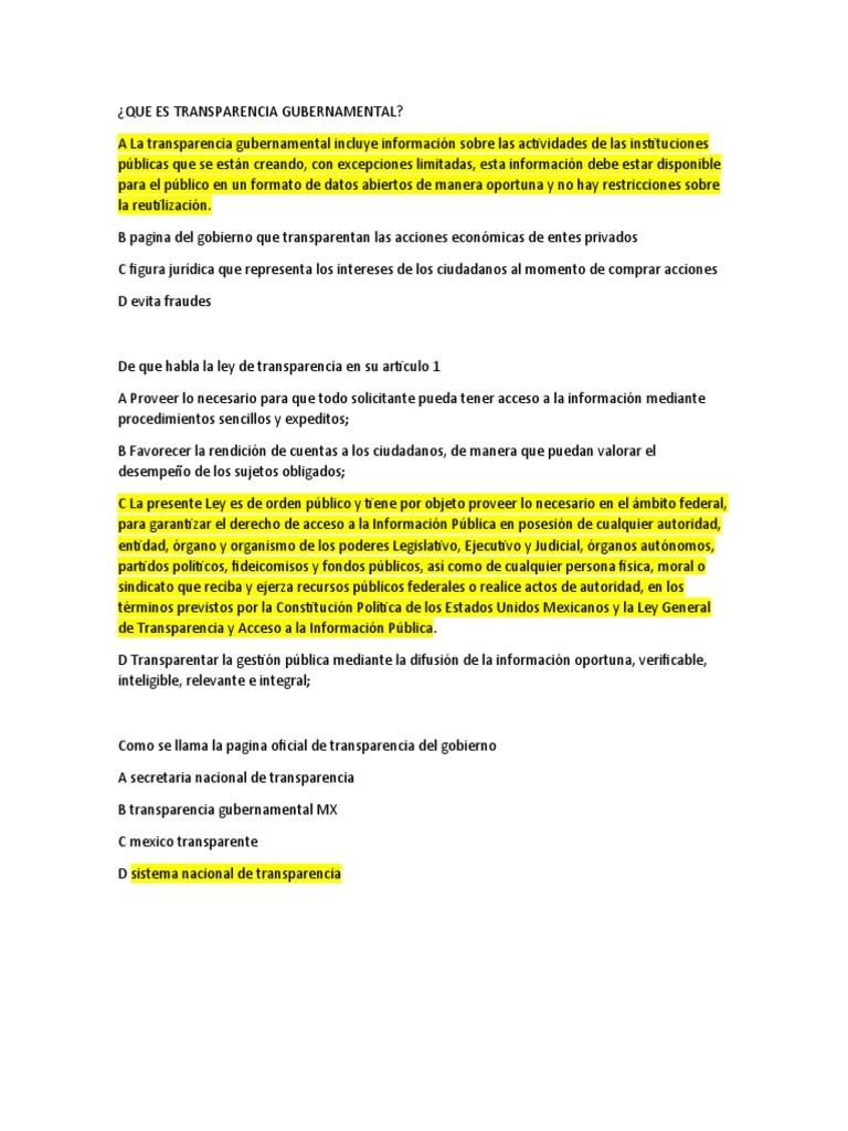 Transparencia Gubernamental en México | PDF