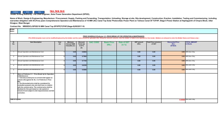 Boq 1 | PDF | Solar Power | Prices