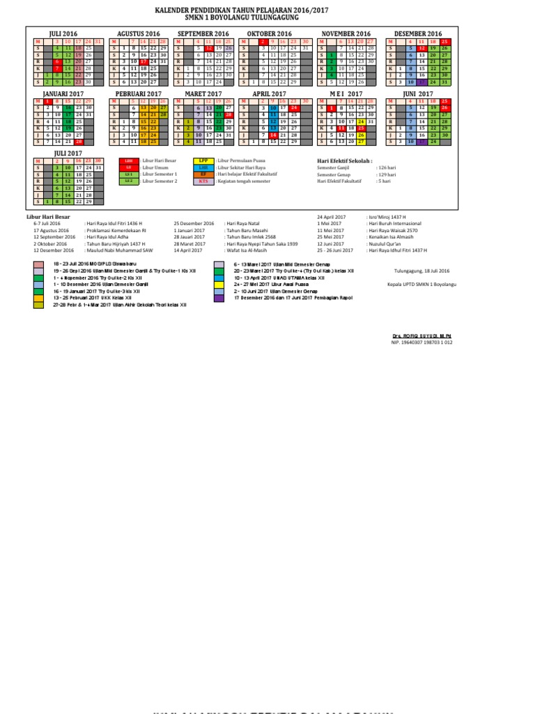 Kalender Pendidikan 2016-2017 OK | PDF
