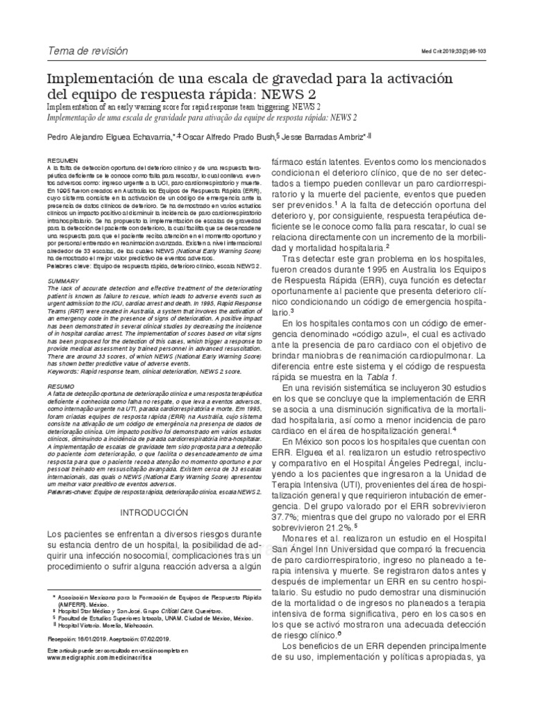 Escala NEWS2 ERR | PDF | Septicemia | Reanimación cardiopulmonar