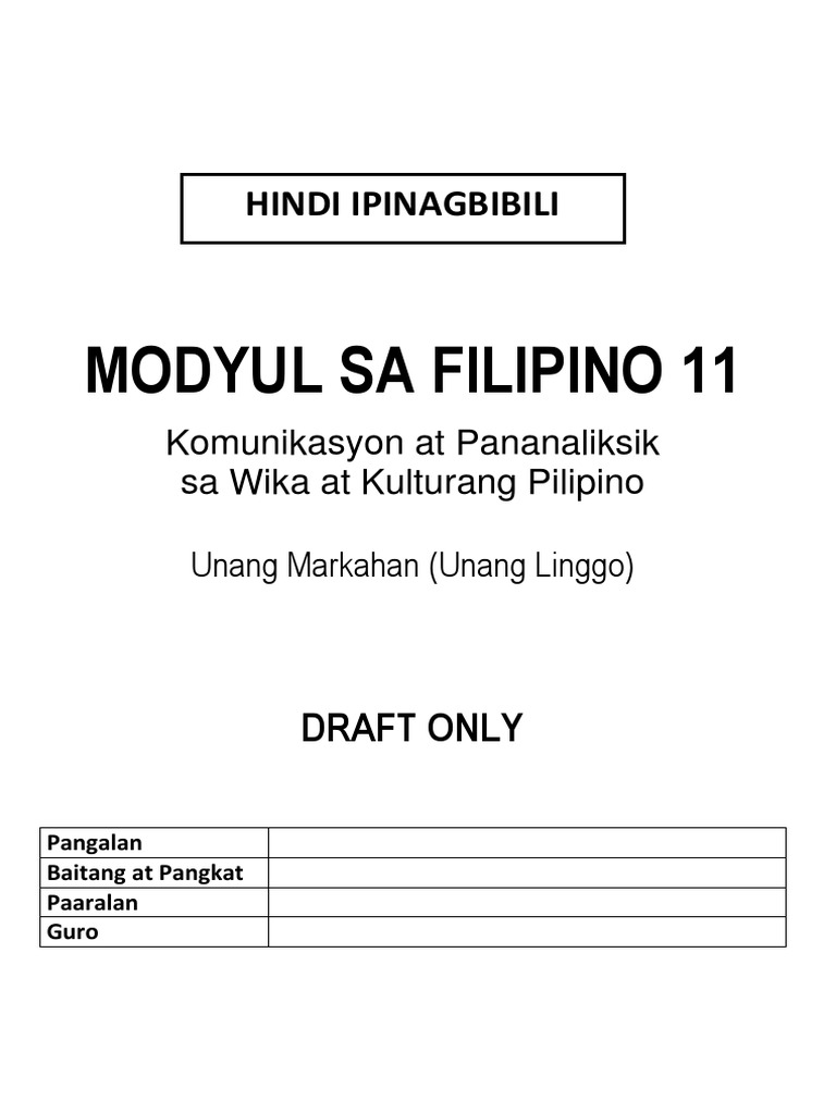 Fil11kom M1 Q1 V3 | PDF