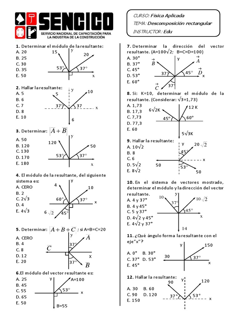 Vectores Descomposicion Rectangular | PDF | Matemáticas