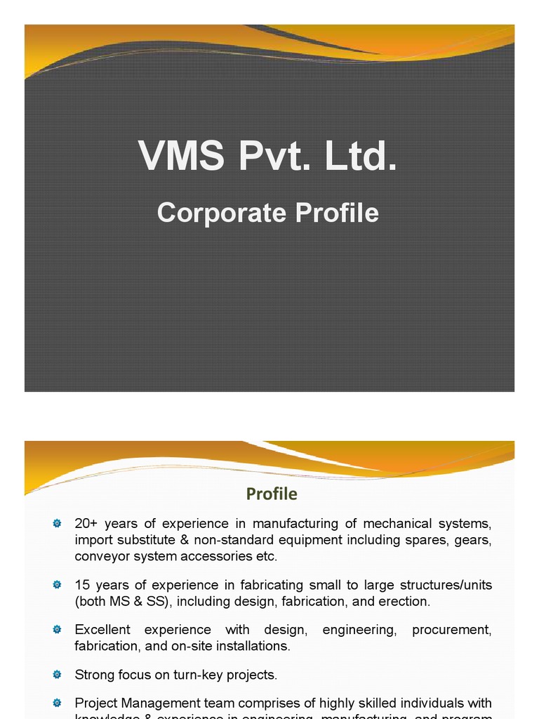 VMS - Corporate Profile | PDF | Engineering | Drilling