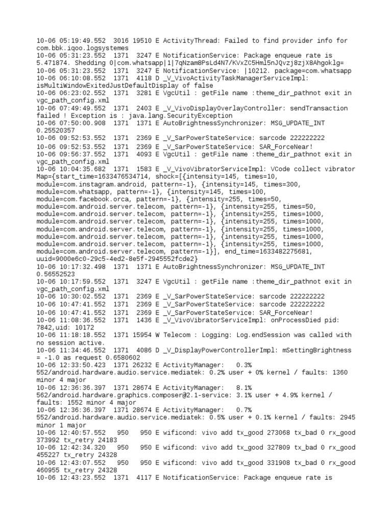 Android log file analysis | PDF | Software Development | Information ...