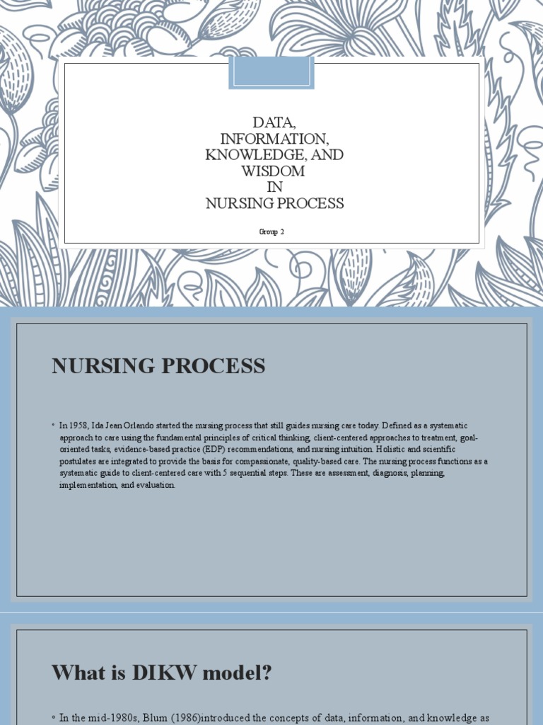 DIKW Framework in Nursing Informatics | PDF | Health Informatics ...